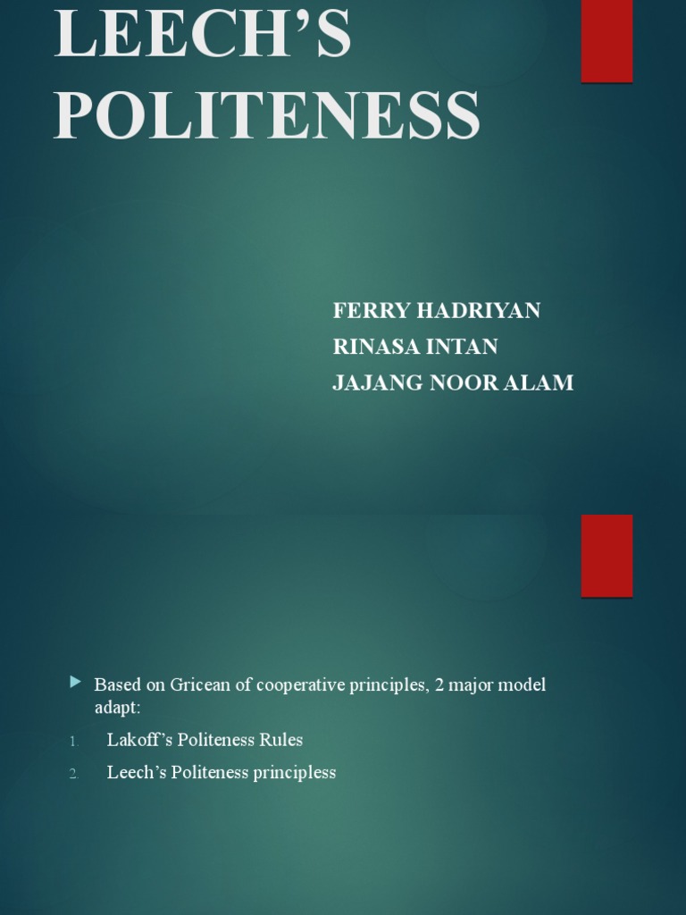 Kel 5 Leech Politenss | PDF | Cognition | Human Communication
