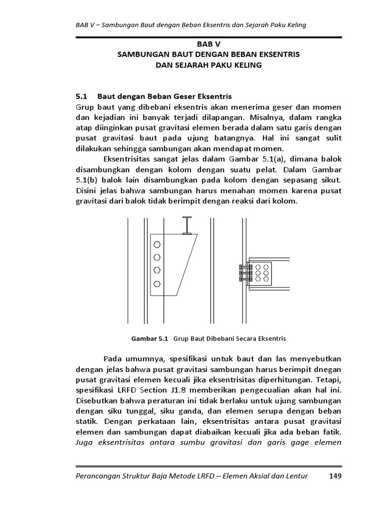 Bab V Sambungan Baut Beban Eksentris | PDF