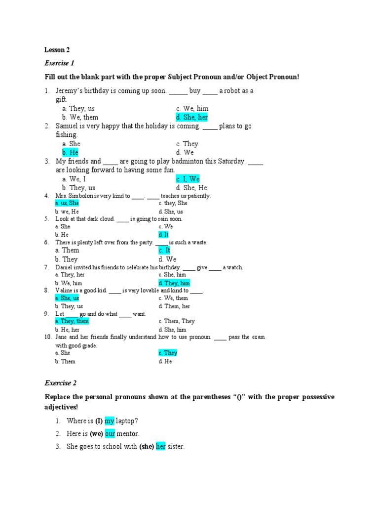 Exercise - Lesson 2 | PDF