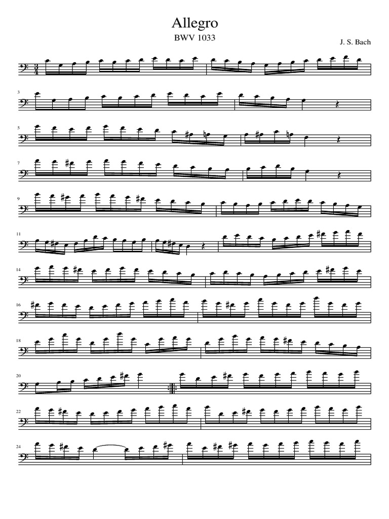 Allegro: J. S. Bach | PDF | Classical Music | Musical Compositions