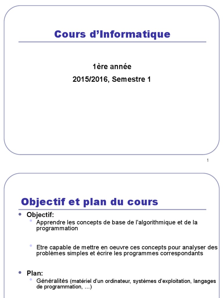 Cours Algorithme | PDF | Langage de programmation | Compilateur