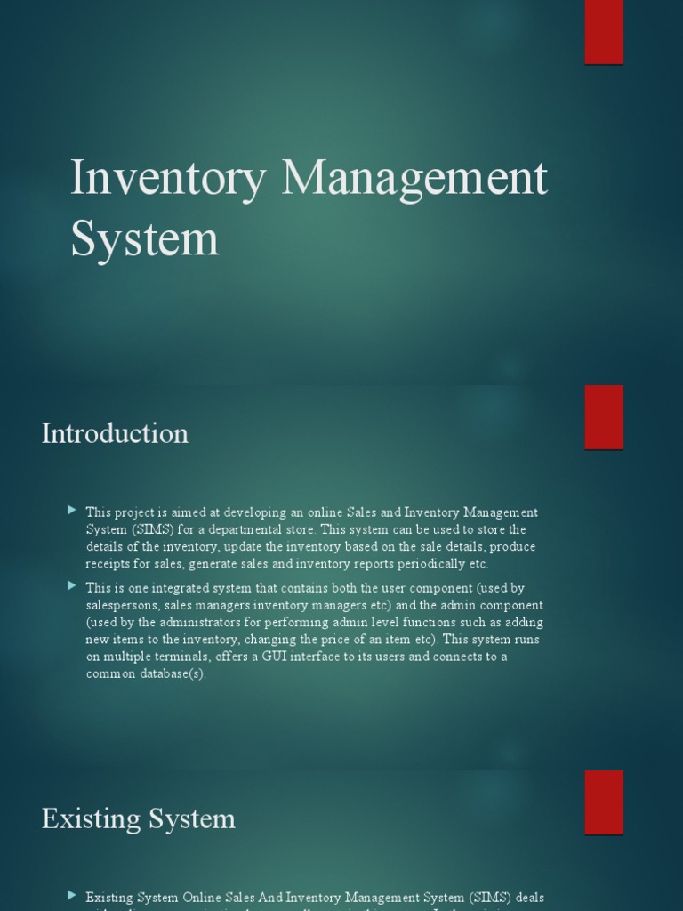Inventory Management System | PDF | Inventory | Databases