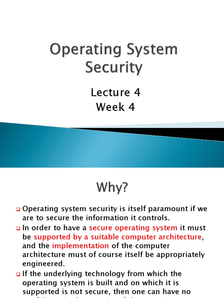 Lecture 4 Os Security Pdf Operating System Password