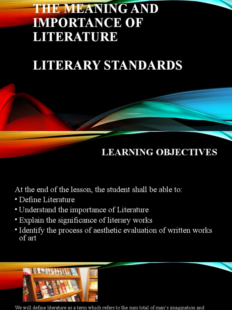 LESSON 1 The Meaning and Importance of Literature | PDF | Aesthetics ...