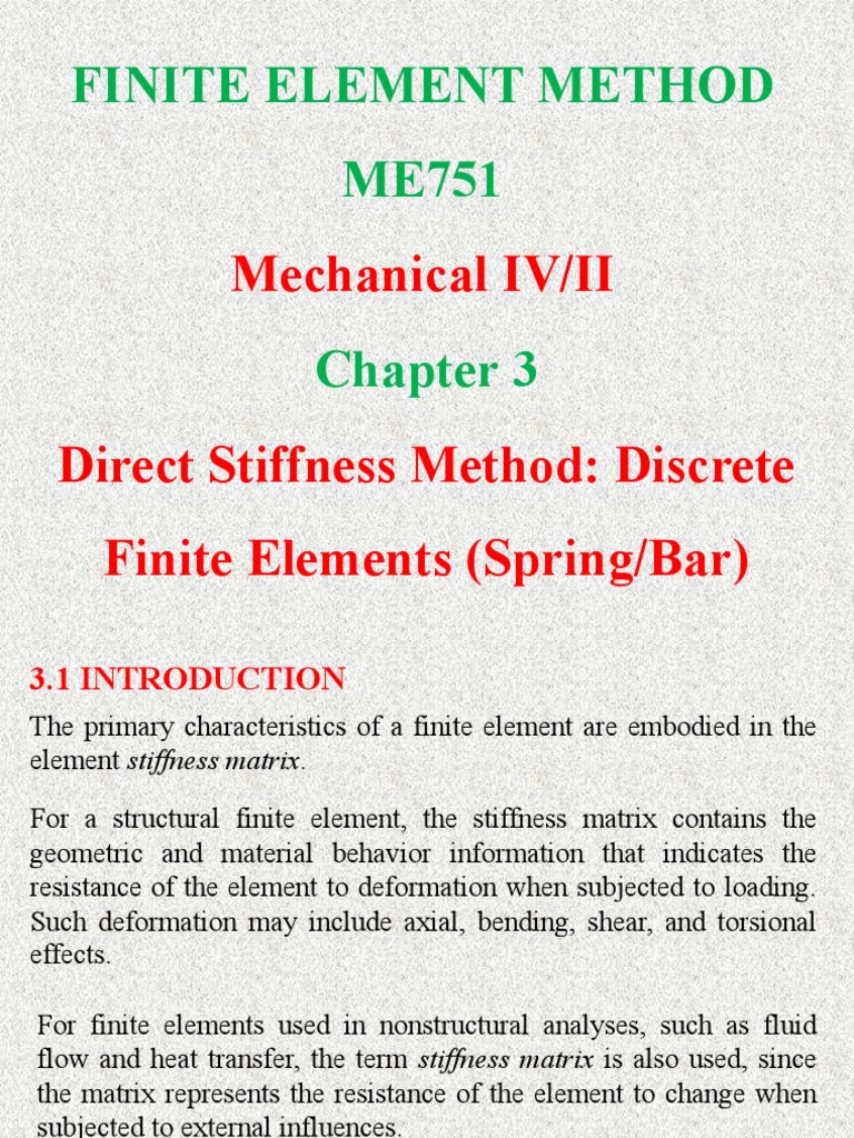 03a Direct Stiffness Method Spring and Bar | PDF | Matrix (Mathematics ... 03a Direct Stiffness Method Spring and Bar | PDF | Matrix (Mathematics ...