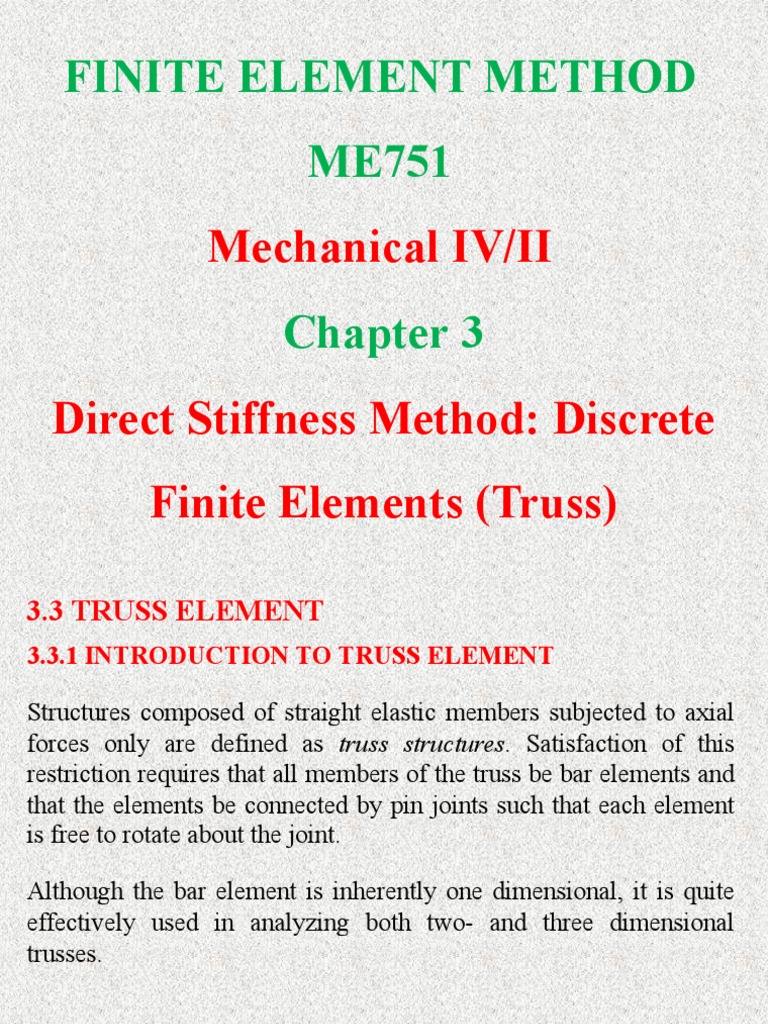 03b Direct Stiffness Method Truss | Download Free PDF | Finite Element Method | Truss