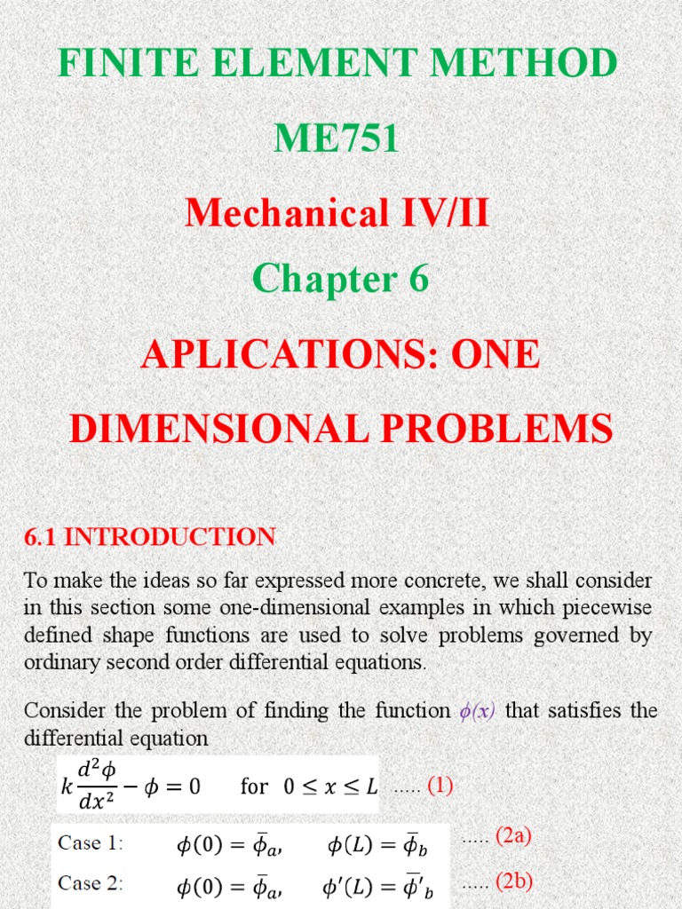 06 Application One Dimensional Problems | PDF | Finite Element Method ...