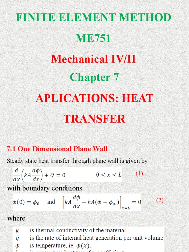 Heat Transfer via Finite Element Method | PDF | Finite Element Method ...