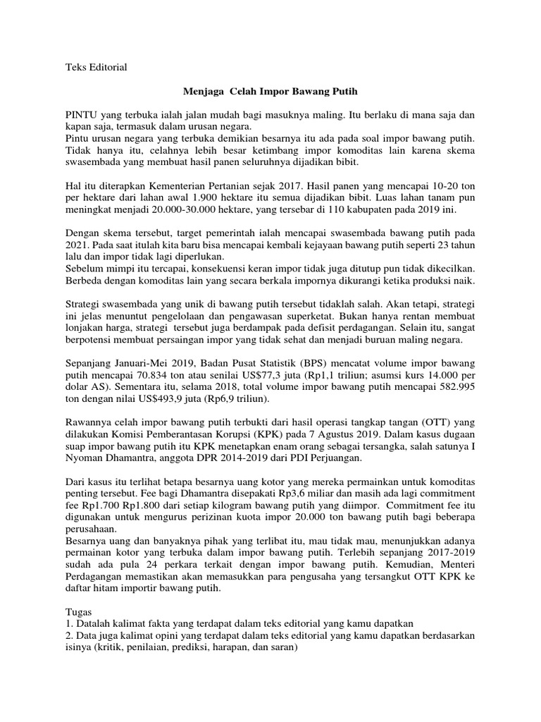 Tugas Teks Editorial Aqila | PDF