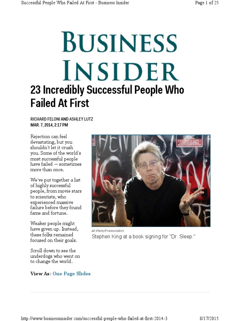 Famous Failures Who Achieved Success | PDF | Dr. Seuss