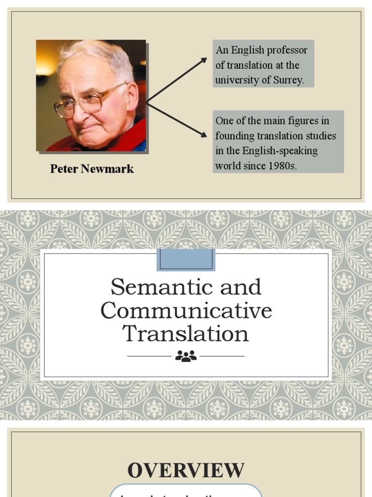 Peter Newmark: An English Professor of Translation at The University of ...