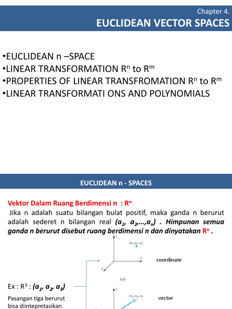 Bab 4 Euclidean Vector Spaces Ari Nati | PDF