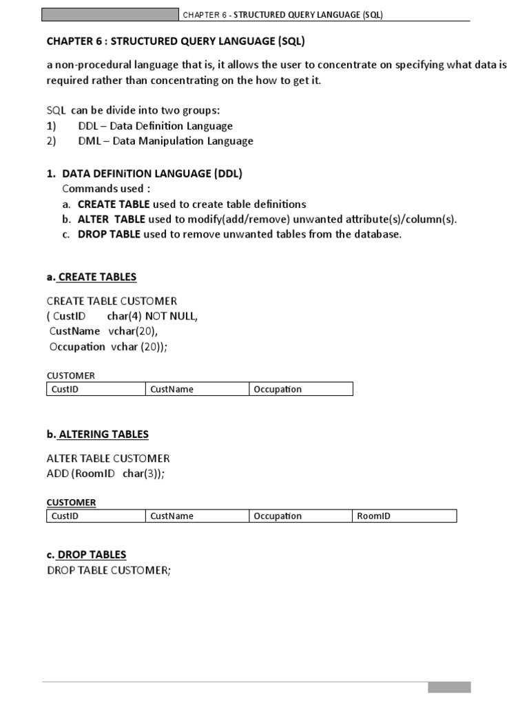 Chapter 6: Structured Query Language (SQL) : Customer Custid Custname ...
