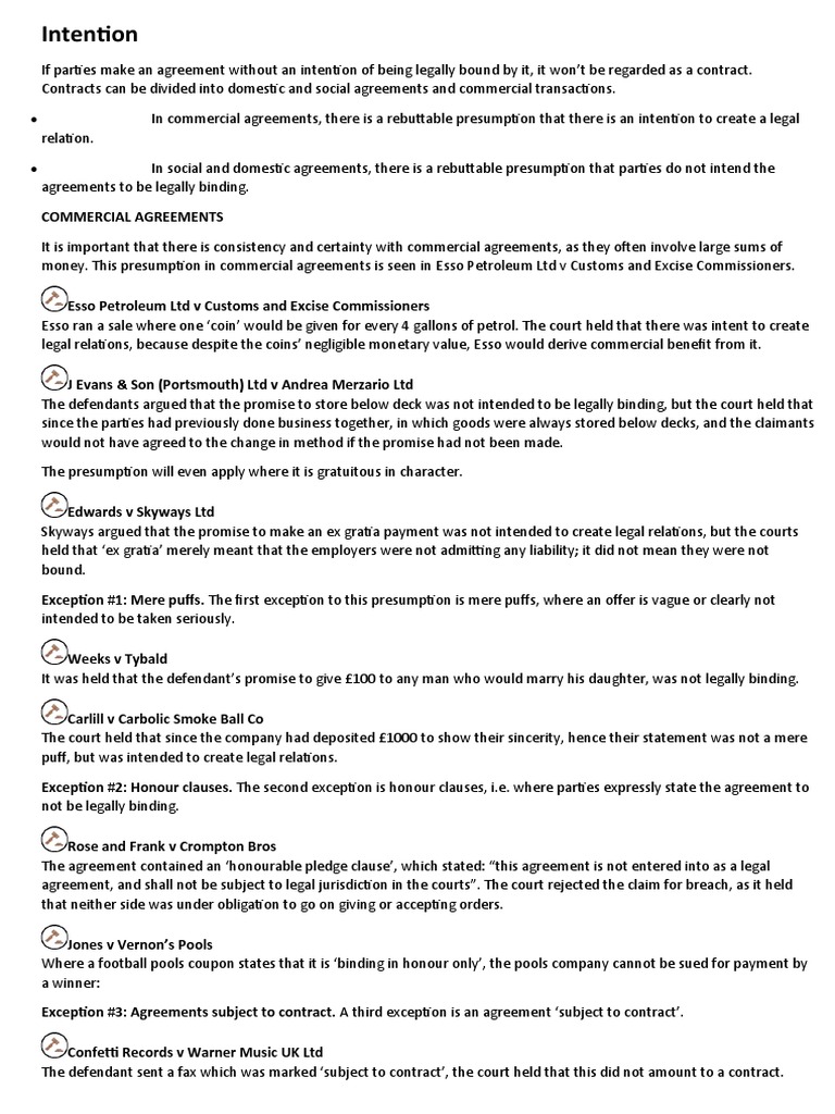 Legal Intent in Peck v Lateu Case | PDF | Common Law | Private Law