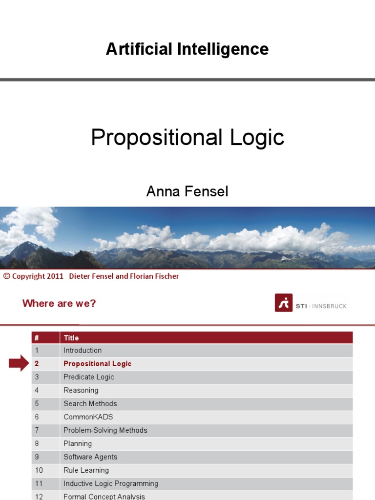 Propositional Logic: Artificial Intelligence | Download Free PDF | Interpretation (Logic ...