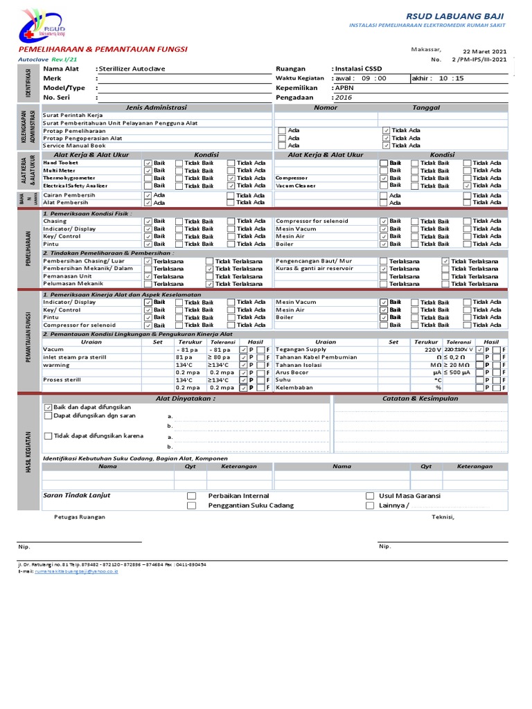 Contoh LK Autoclave | PDF