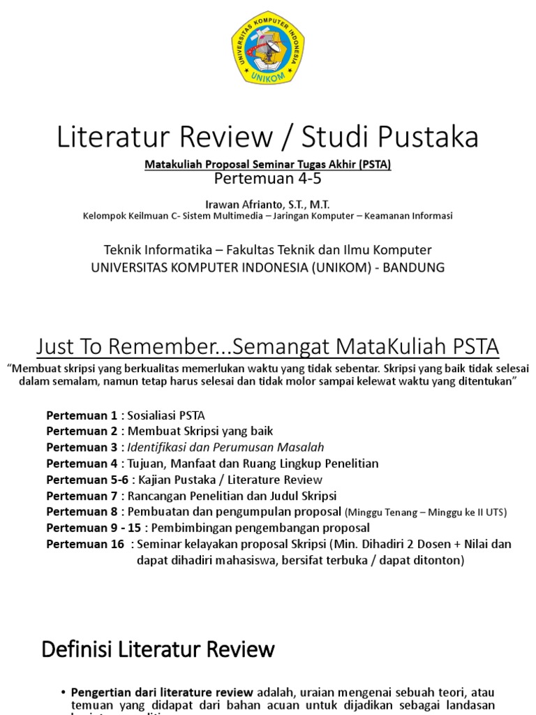 PSTA 4 5 Literature Review Dan LAMPIRANNYA - 2 | PDF