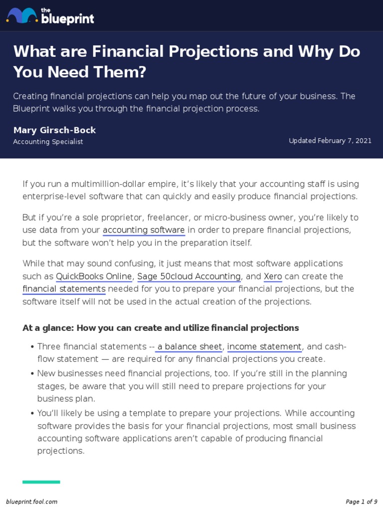 Financial Projections | PDF