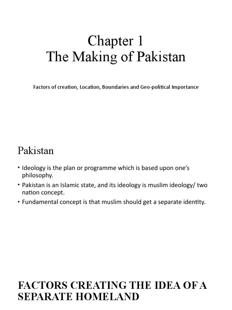Chapter 1 The Making of Pakistan | PDF | Pakistan | Asia