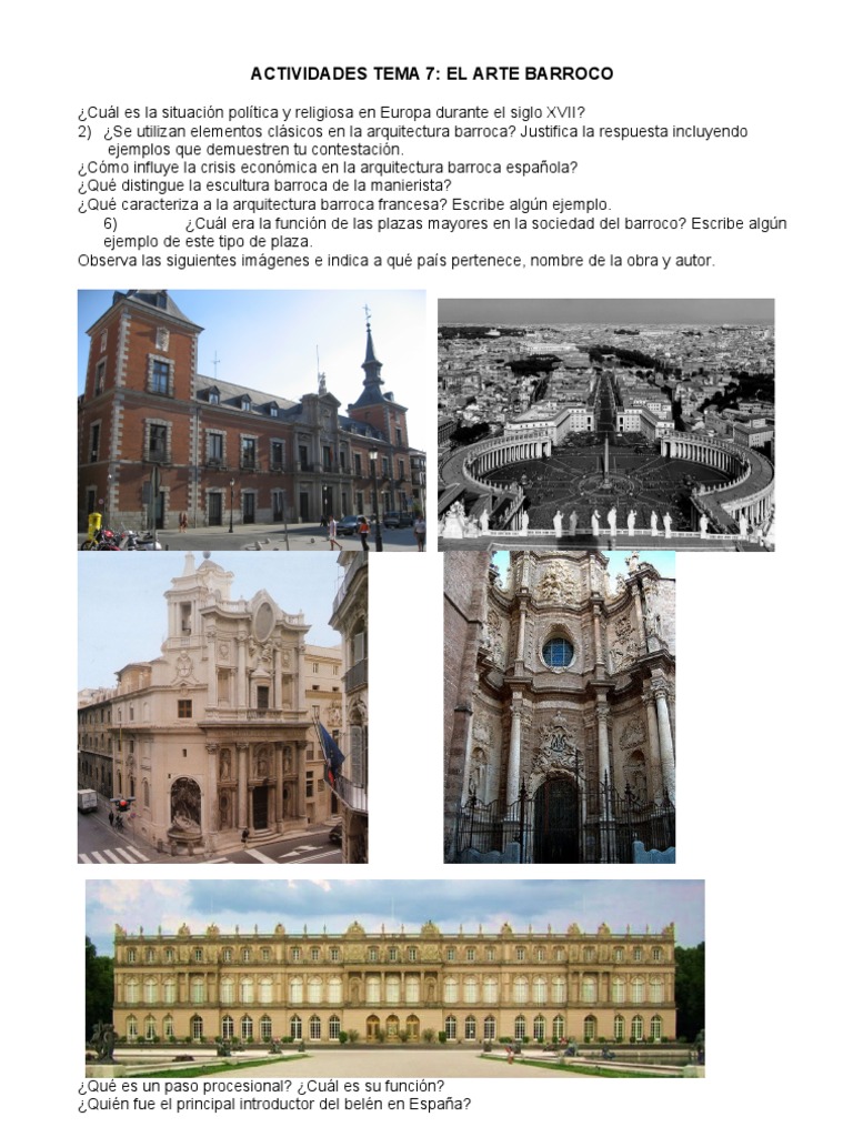 Actividades sobre el Arte Barroco | PDF