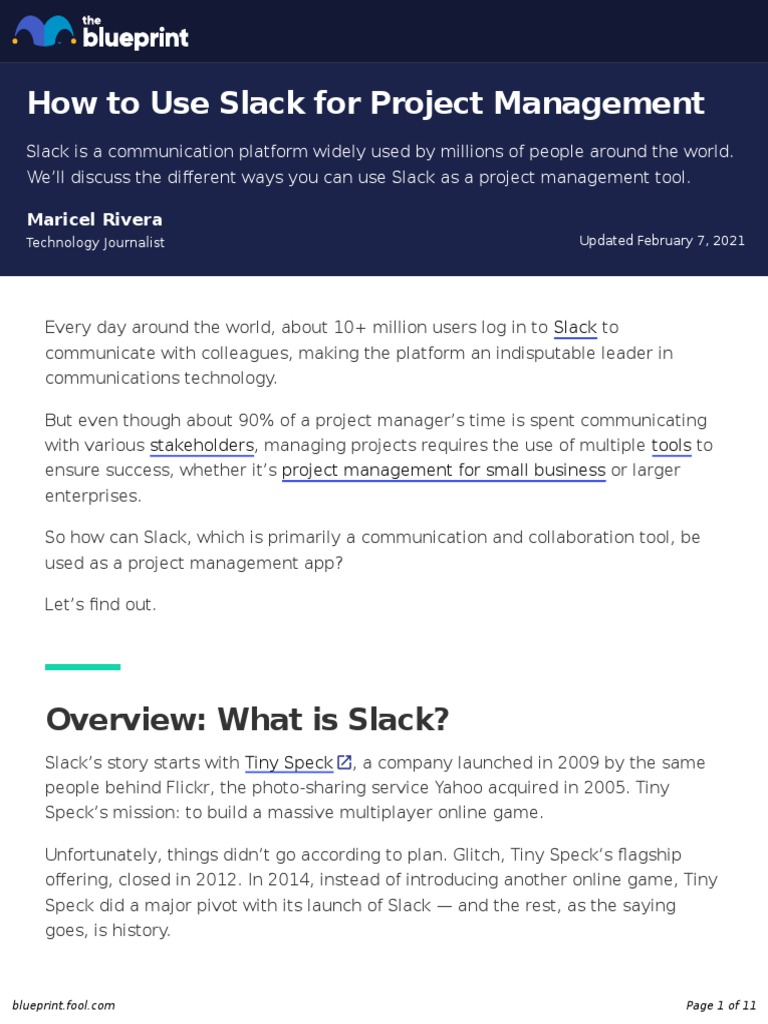 Slack For Project Management | PDF | Mobile App | Application Software