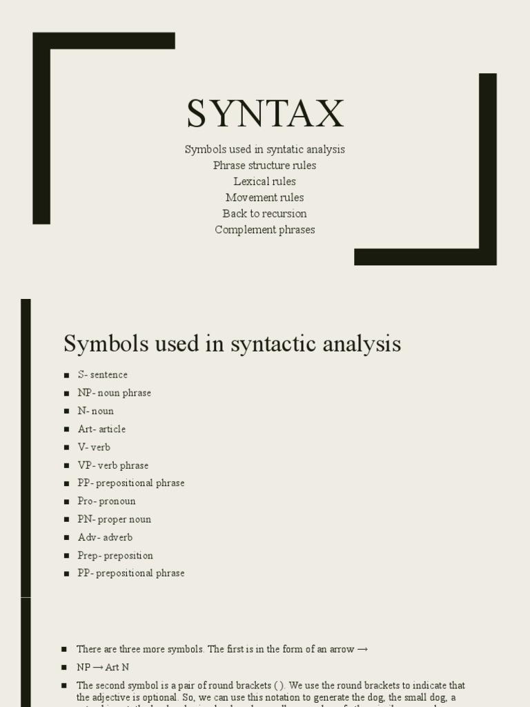 2 Presentation (Syntax) | PDF | Phrase | Lexical Semantics