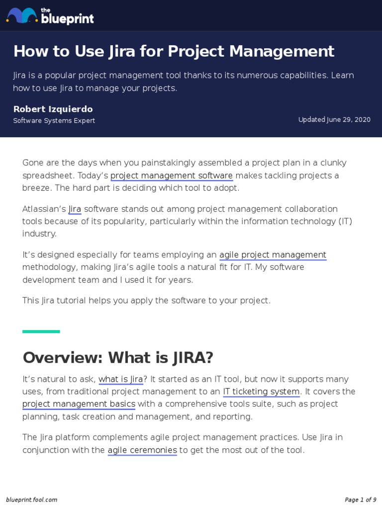 Jira For Project Management | PDF | Workflow | Project Management