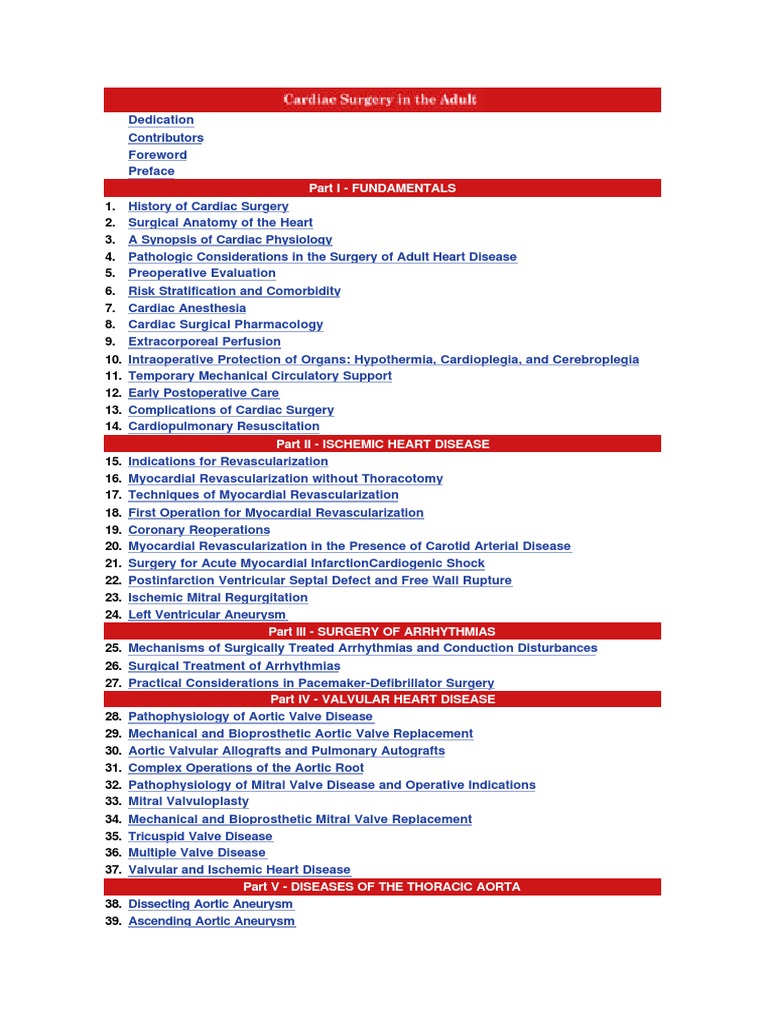 Cardiac Surgery in Adults | PDF | Coronary Circulation | Heart
