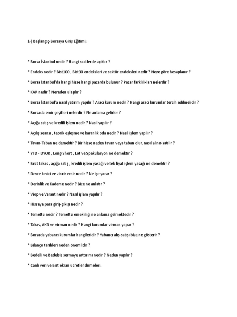 Egitim Icerigi | PDF Egitim Icerigi | PDF