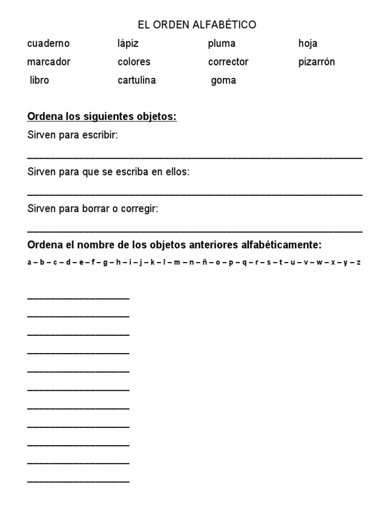 El Orden Alfabético | PDF