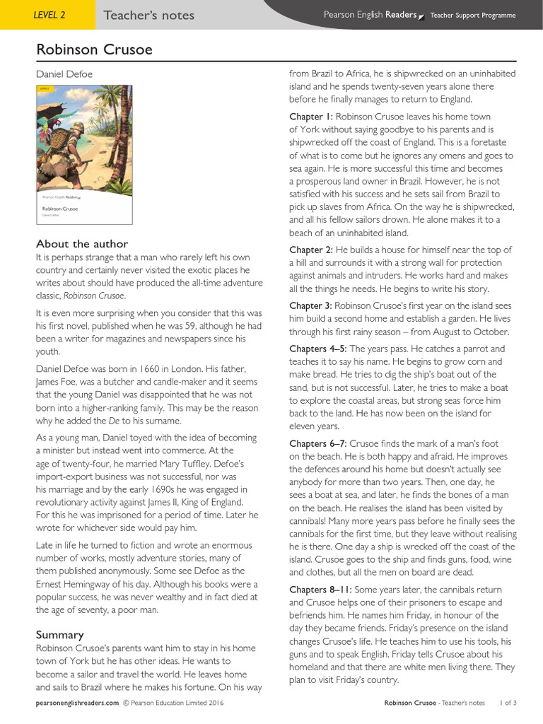 Robinson Crusoe: About The Author | PDF | Robinson Crusoe | Daniel Defoe
