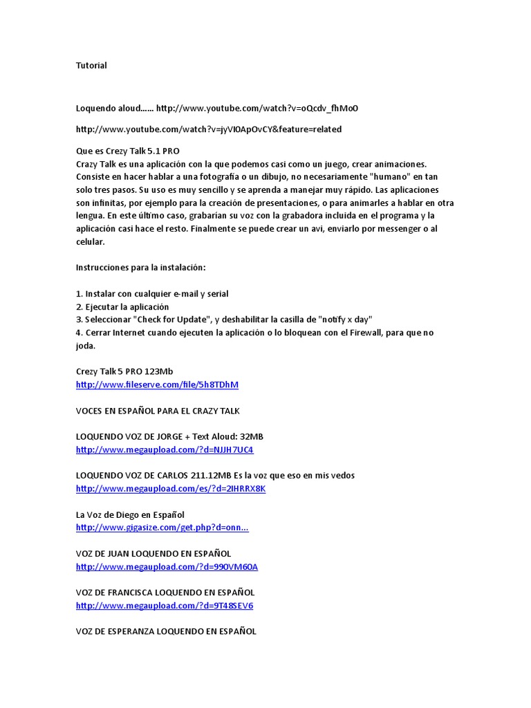 Tutorial Crazy Talk 5 | PDF