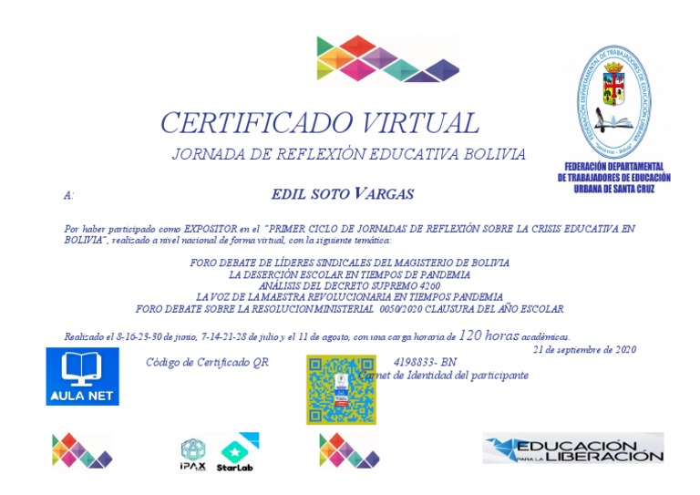 Certificado Virtual Word | PDF