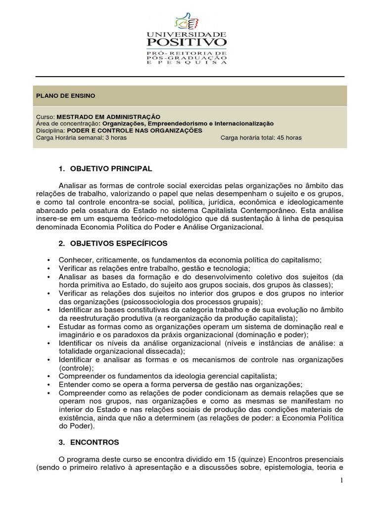 Poder e Controle Nas Organizacoes | PDF | Economia | Sociologia