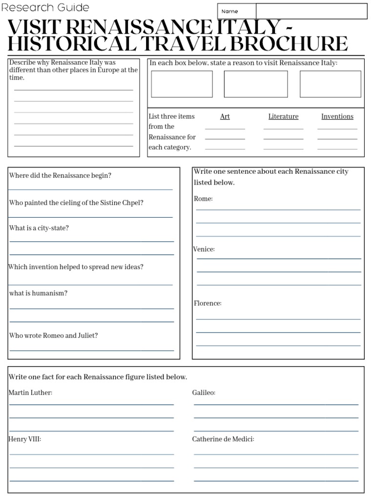 Visit Renaissance Italy - Historical Travel Brochure | PDF