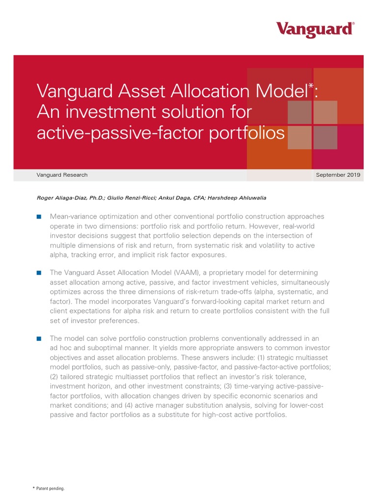 Vanguard Asset Allocation | PDF | Asset Allocation | Risk