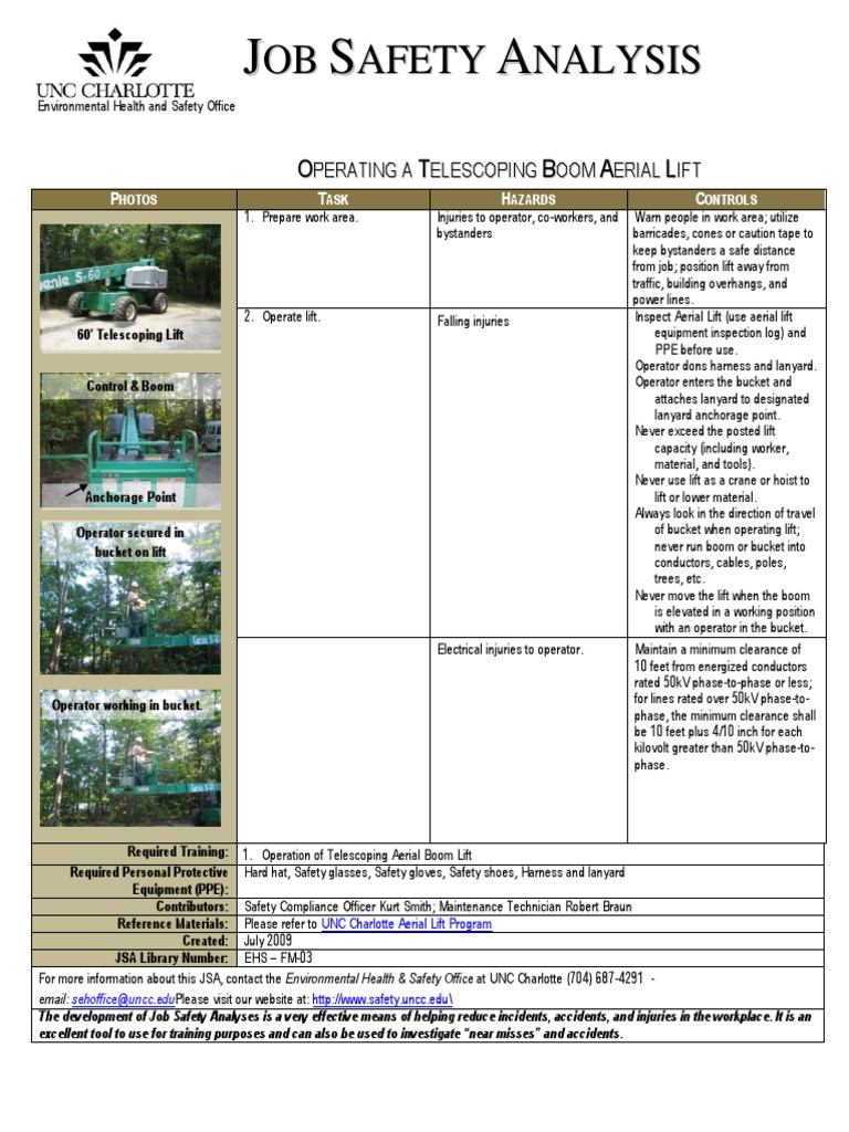 Operating A Telescoping Aerial Boom Lift | PDF | Elevator | Personal ...