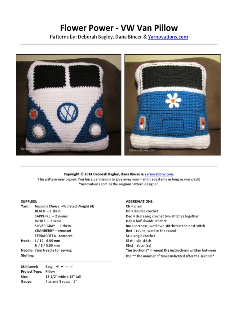 VW Van Crochet Pattern | PDF | Crochet | Textile Arts