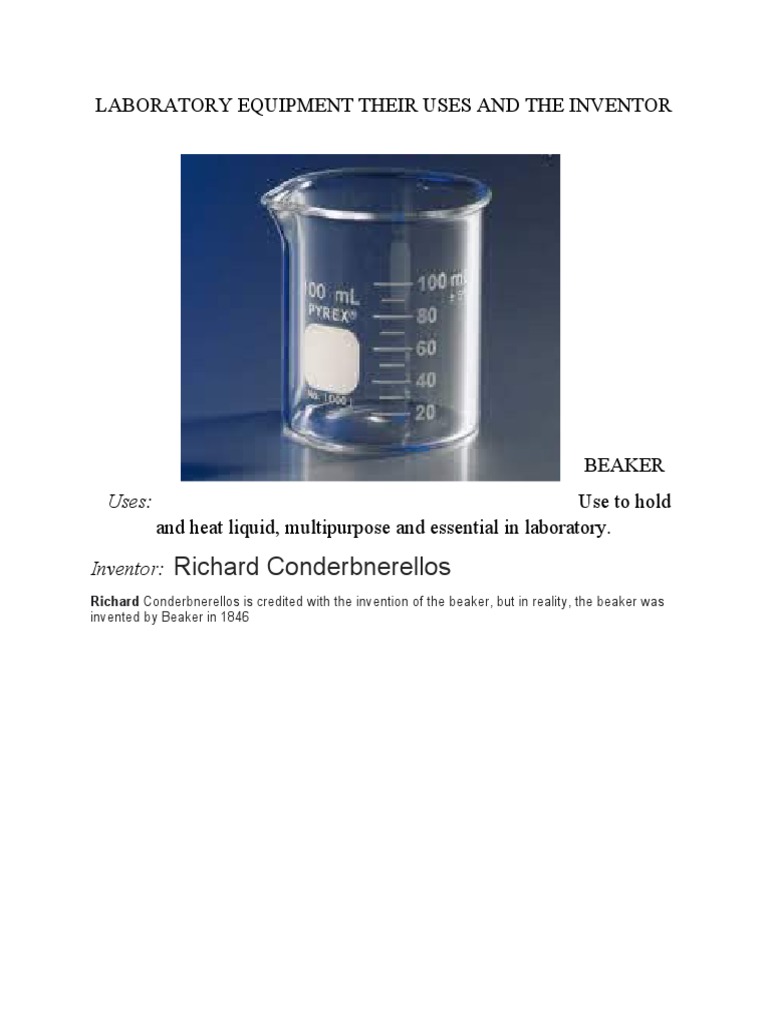 Laboratory Equipment Their Uses and The Inventor | PDF