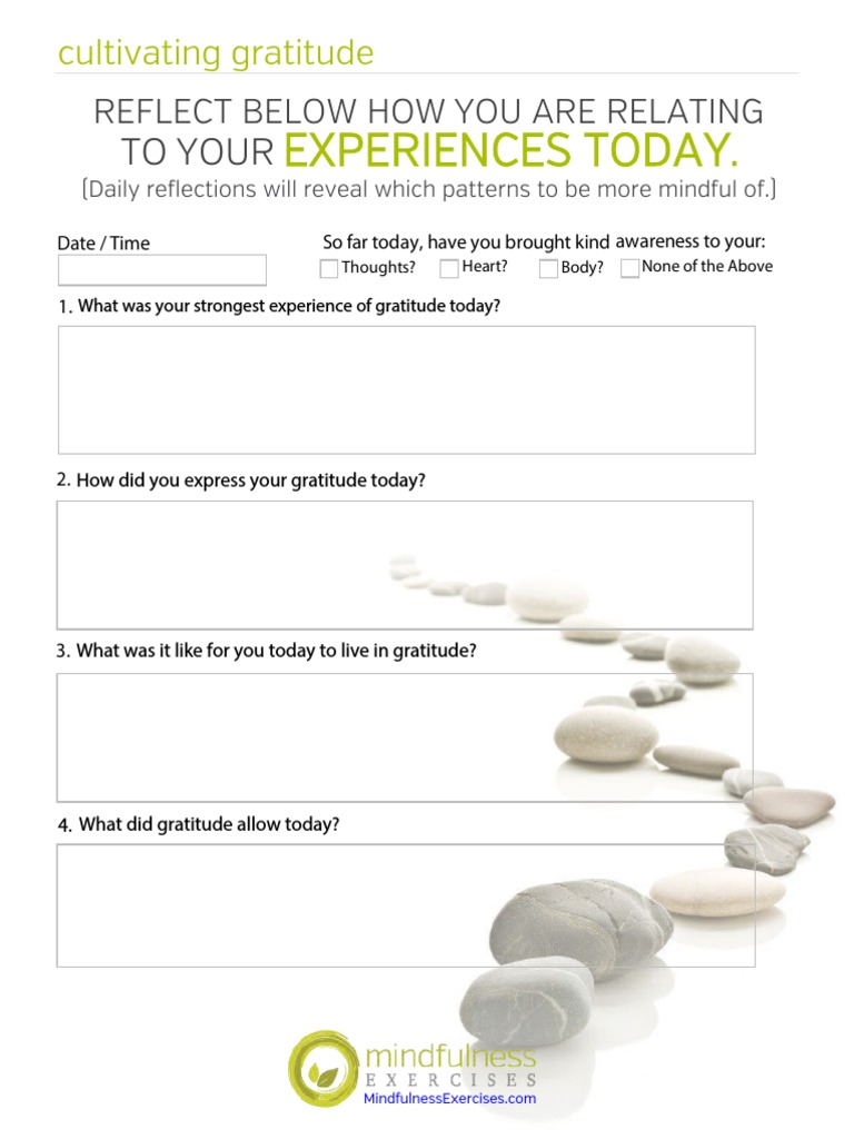 Cultivating Gratitude-Mindfulness Exercises | PDF