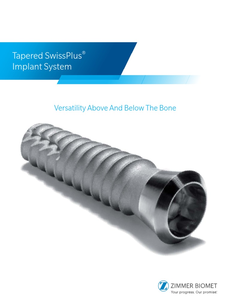 Zimmer Tapered Swiss Plus Implant System Catalogue | PDF | Dental ...