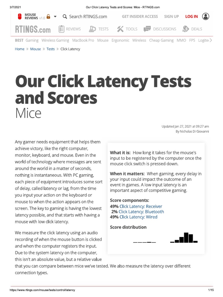 Mice Latency Test Rthings Info | PDF