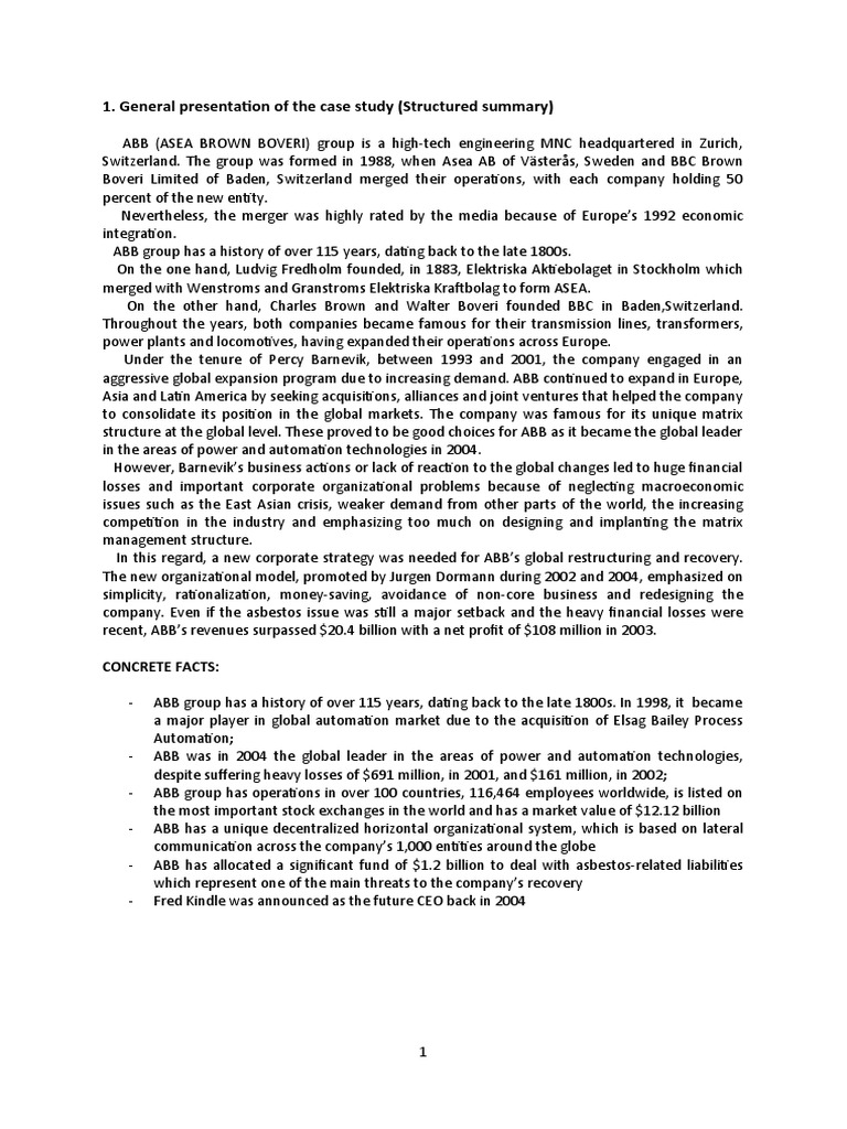 ABB Case Study | PDF | Economies | Business