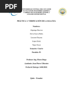 Prueba de Excentricidad en Balanzas | PDF | Química | Ciencias fisicas