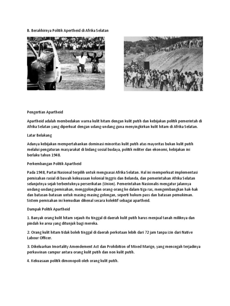 Akhir Apartheid dan Perpecahan Cekoslowakia | PDF