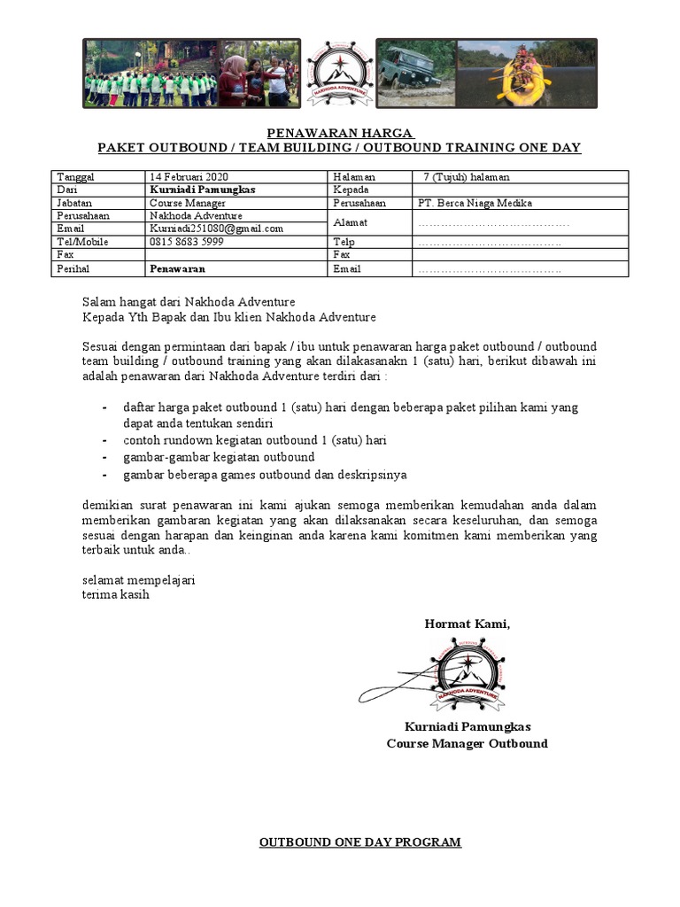 Penawaran One Day Paintball Pt. Beerca | PDF