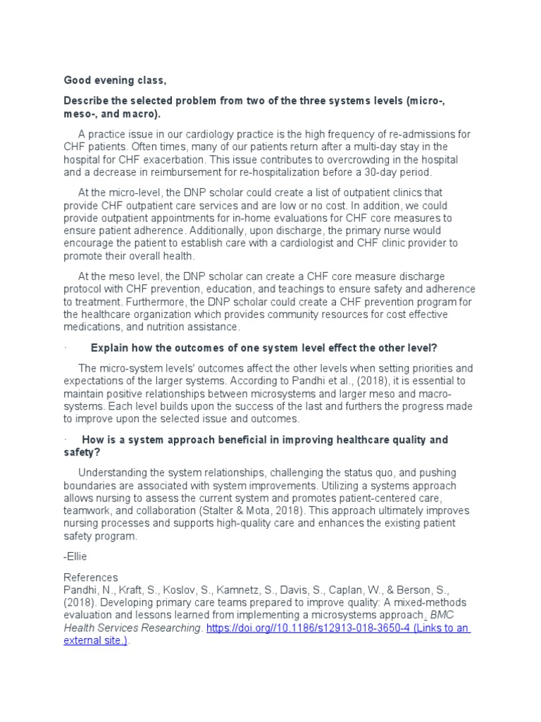 NR700 Week 7 Initial Post | PDF | Patient | Economics Of Service Industries