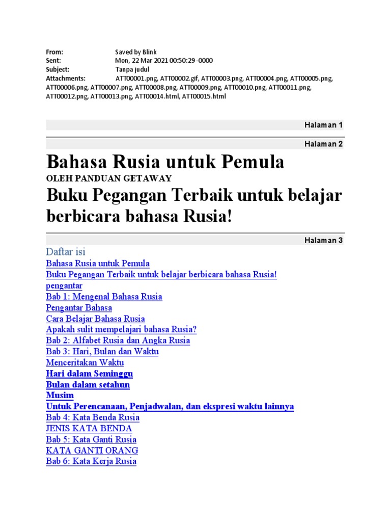 Bahasa Rusia Untuk Pemula | PDF