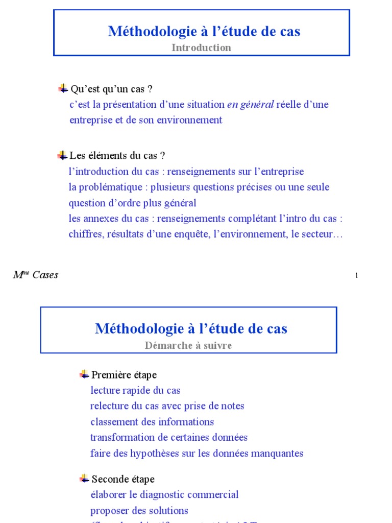 Méthodologie de Etude de Cas | PDF | Stratégie marketing ...