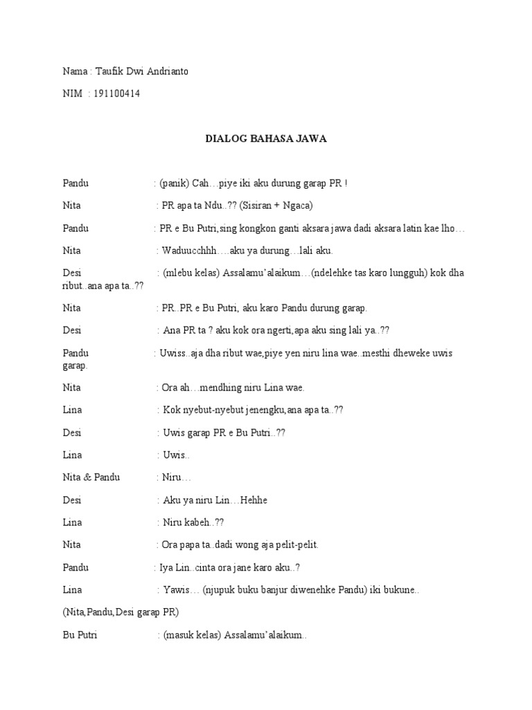 Dialog Bahasa Jawa | Download Free PDF | Java | Poetry